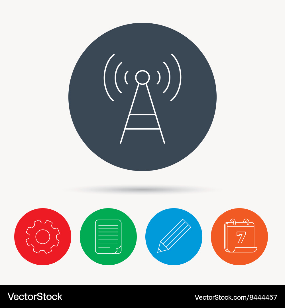 Telecommunication tower icon signal sign Vector Image