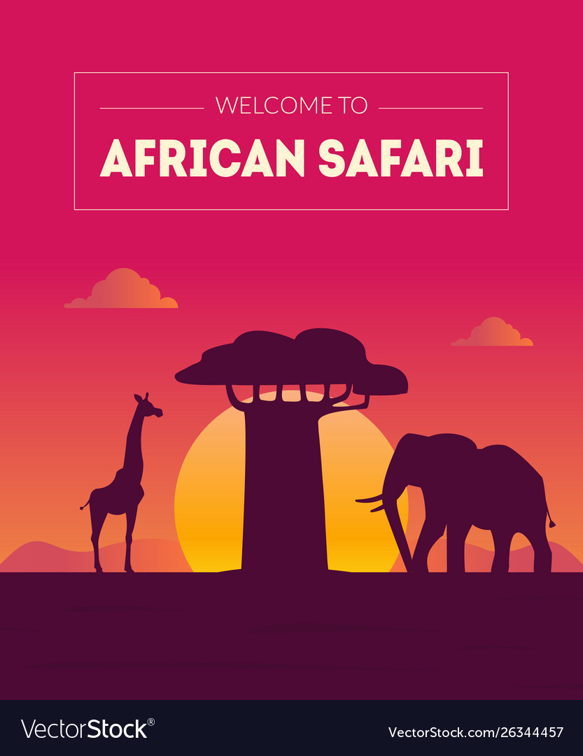 Welcome to african safary banner template Vector Image