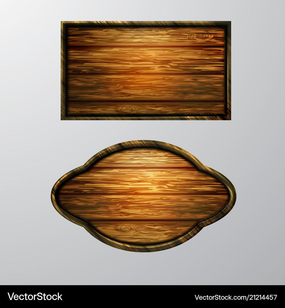 Wooden signs icon set Royalty Free Vector Image