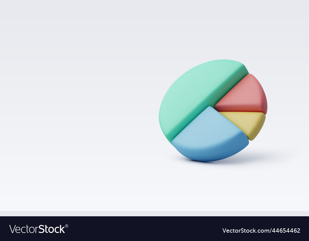 3d pie chart business reports and financial data Vector Image