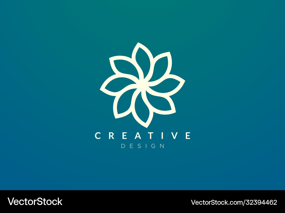 Abstract flower and leaf logo design simple Vector Image