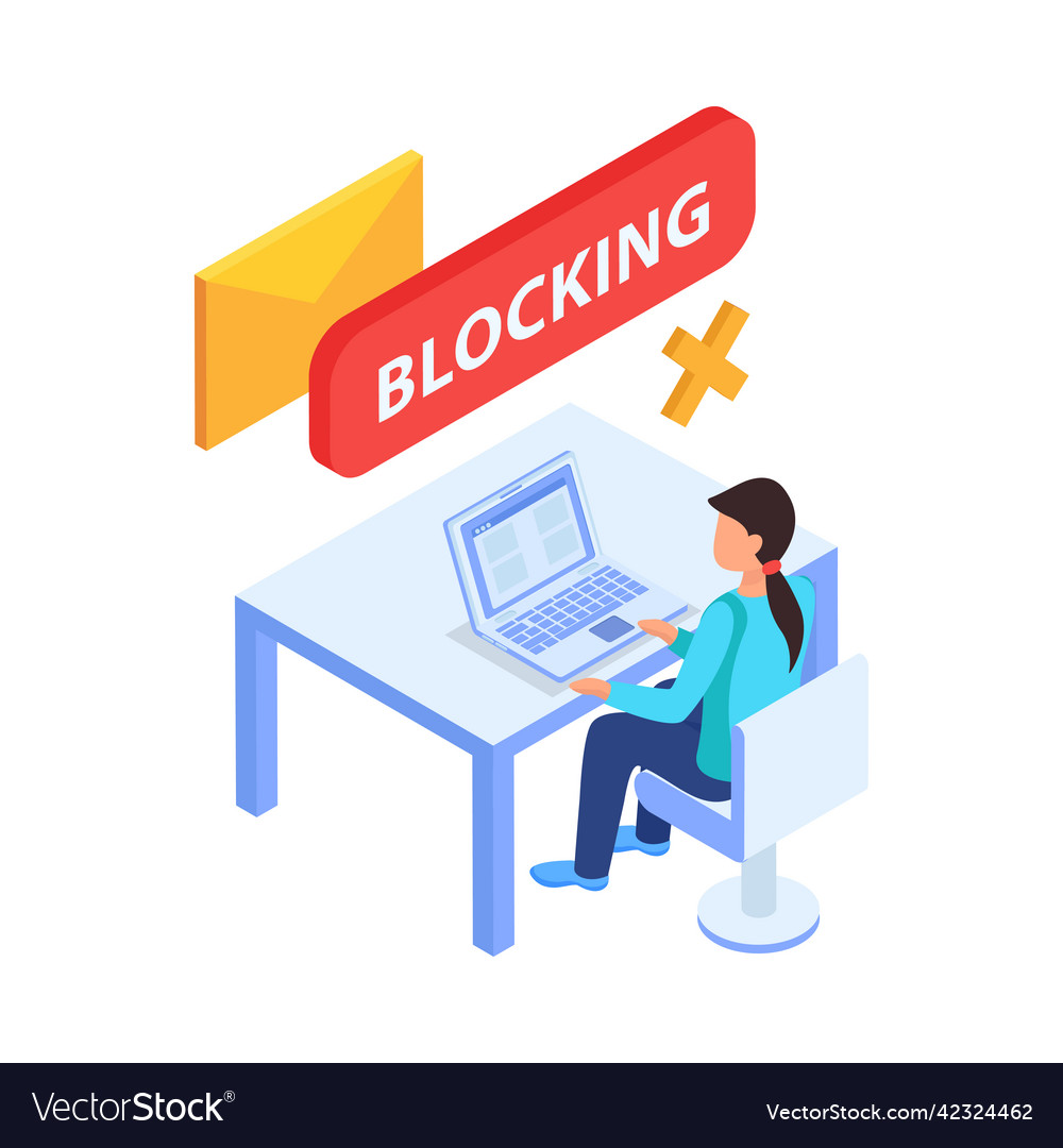 Blocking internet icon Royalty Free Vector Image