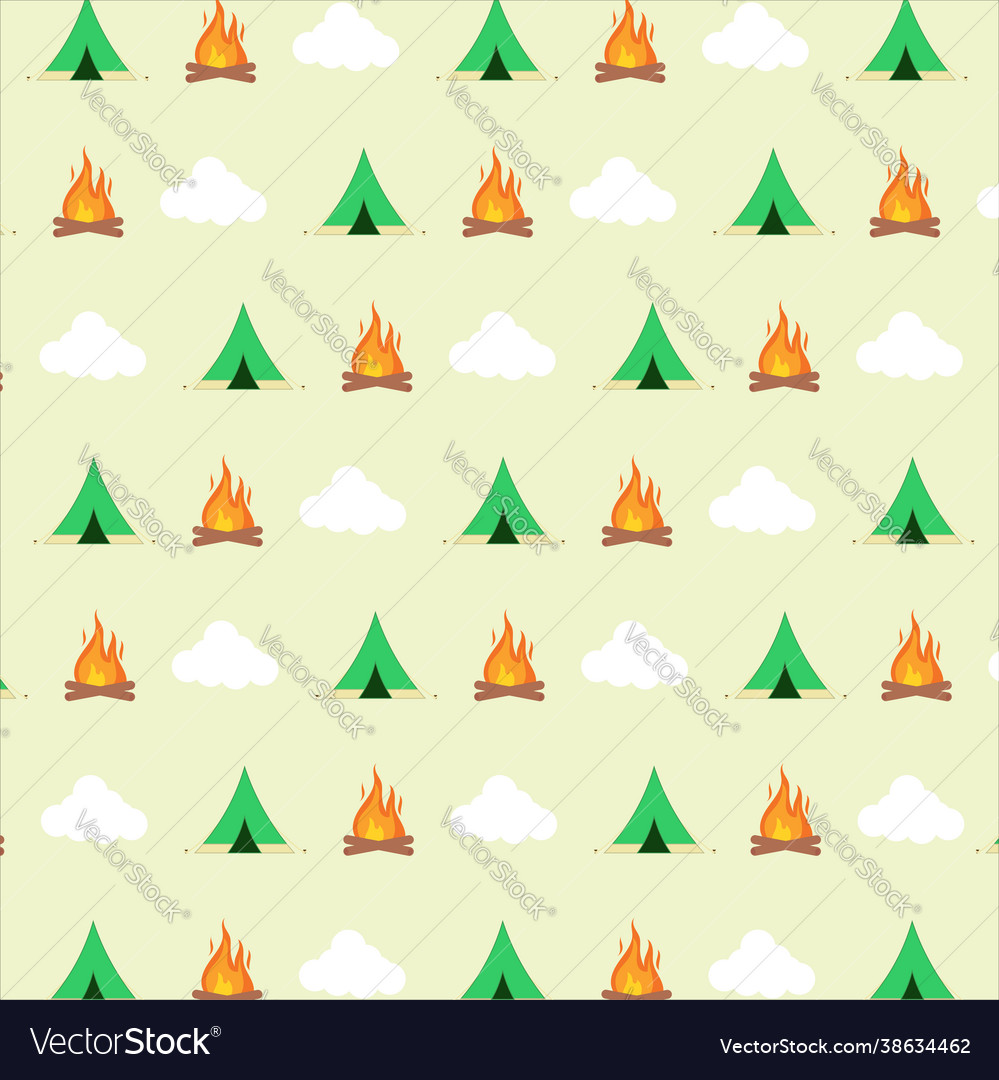 Camp seamless pattern Royalty Free Vector Image