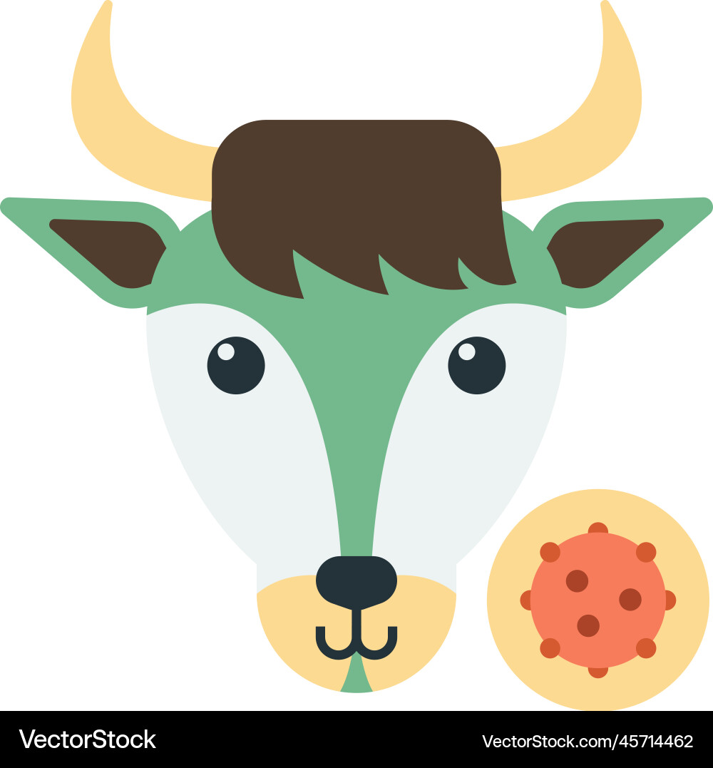 Cow and virus in minimal style Royalty Free Vector Image