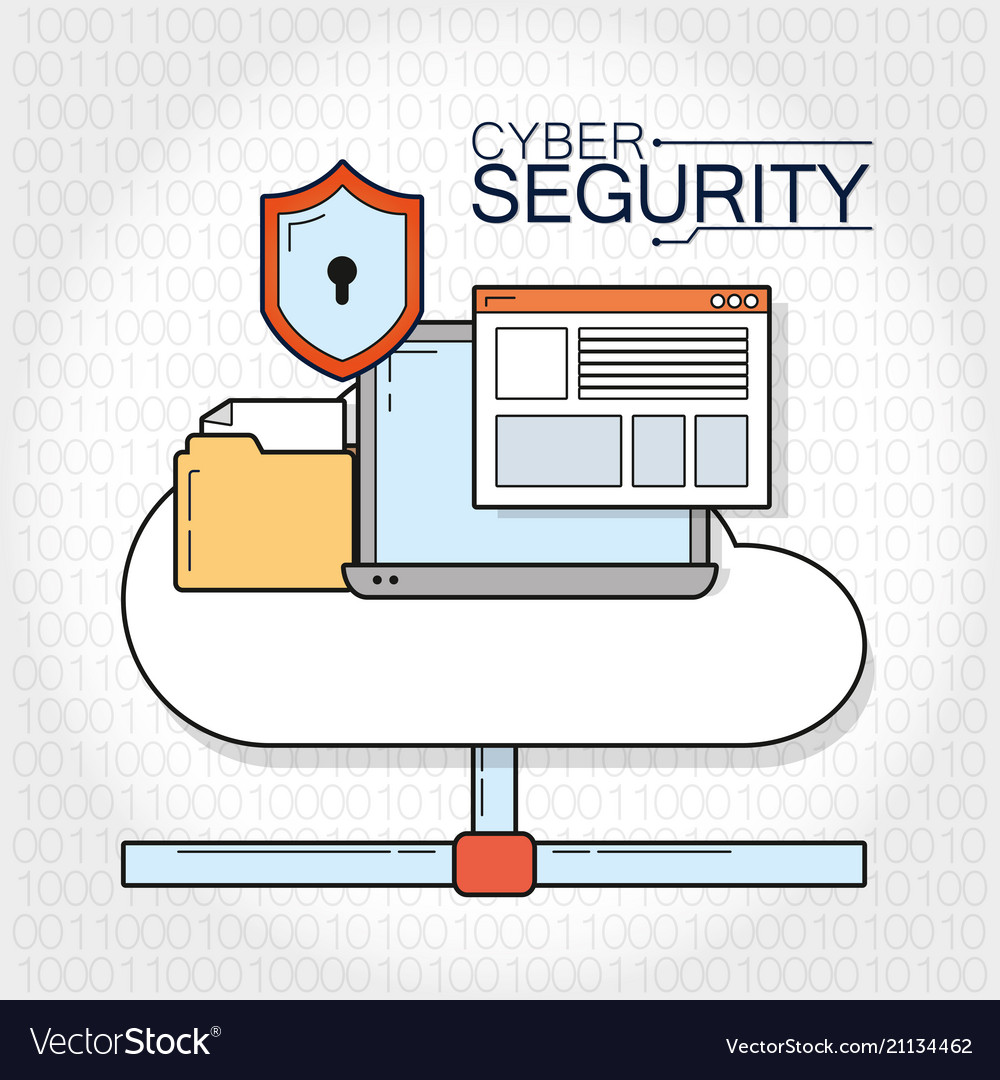 Cyber security technology Royalty Free Vector Image
