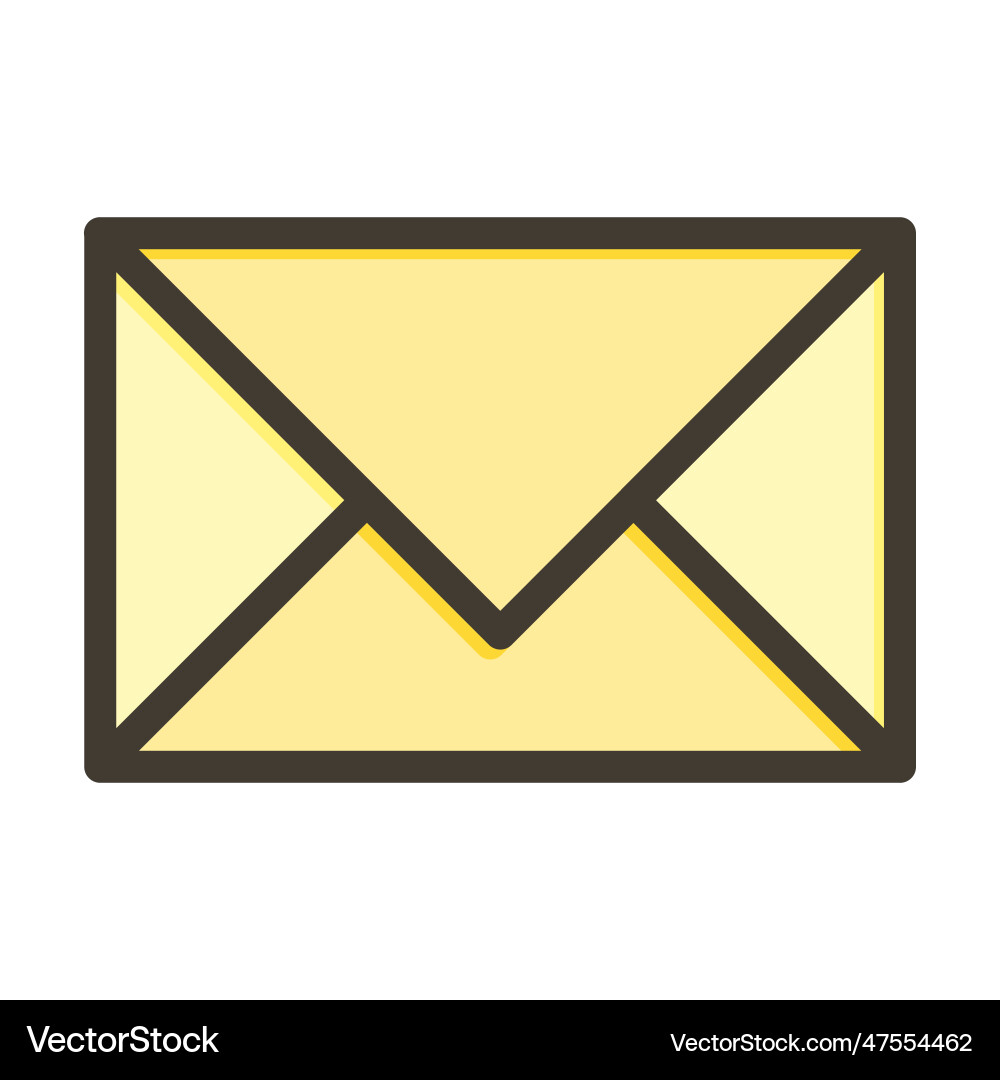 Email thick line filled colors for personal Vector Image