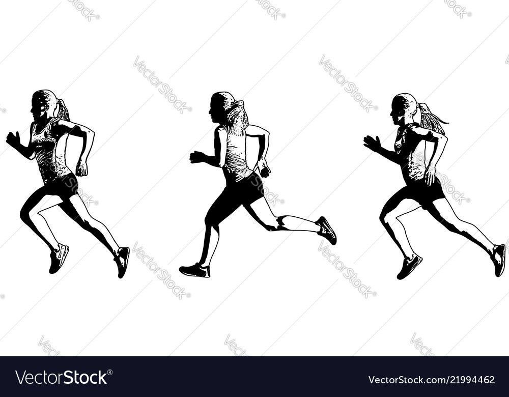 Female sprinter sketch Royalty Free Vector Image