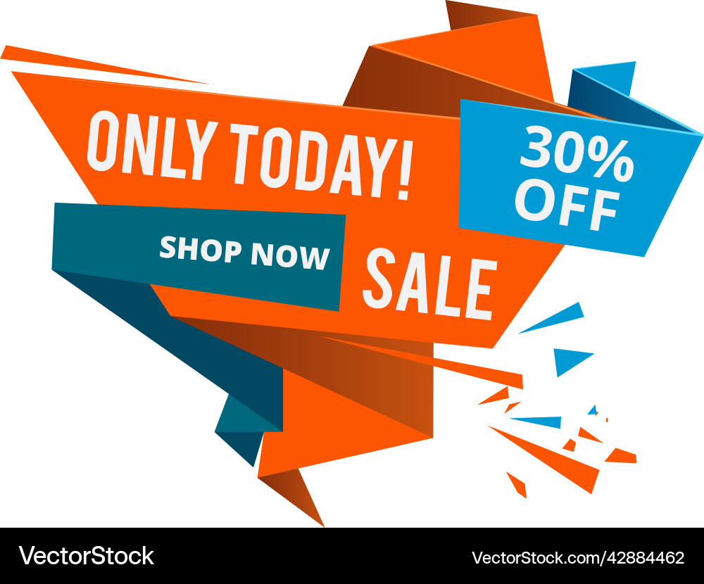 Flash today sale banner geometric form label Vector Image