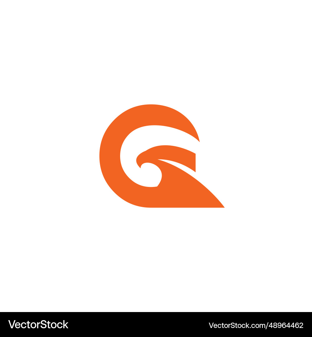 G eagle logo design head Royalty Free Vector Image
