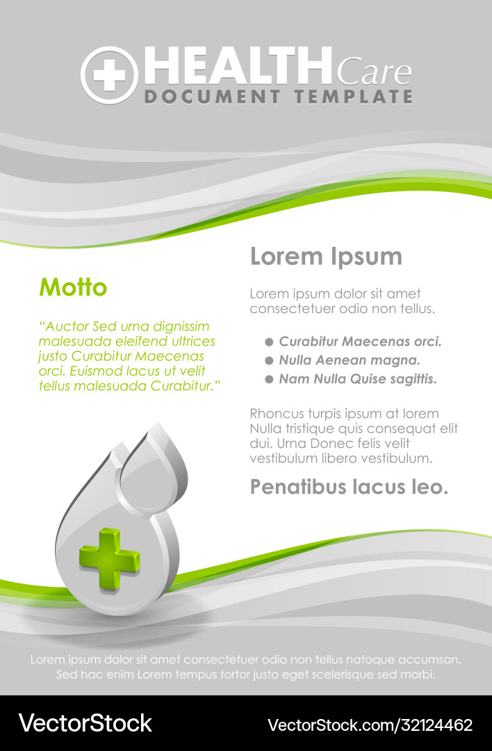 Health care document template Royalty Free Vector Image