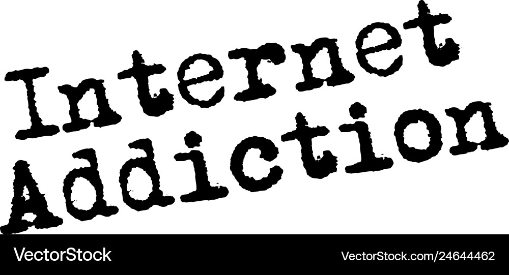 Internet addiction stamp on white Royalty Free Vector Image