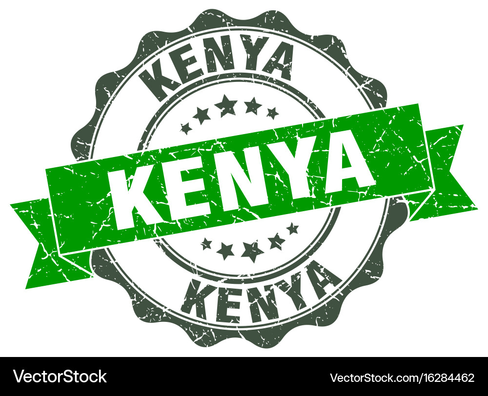 Kenya round ribbon seal Royalty Free Vector Image