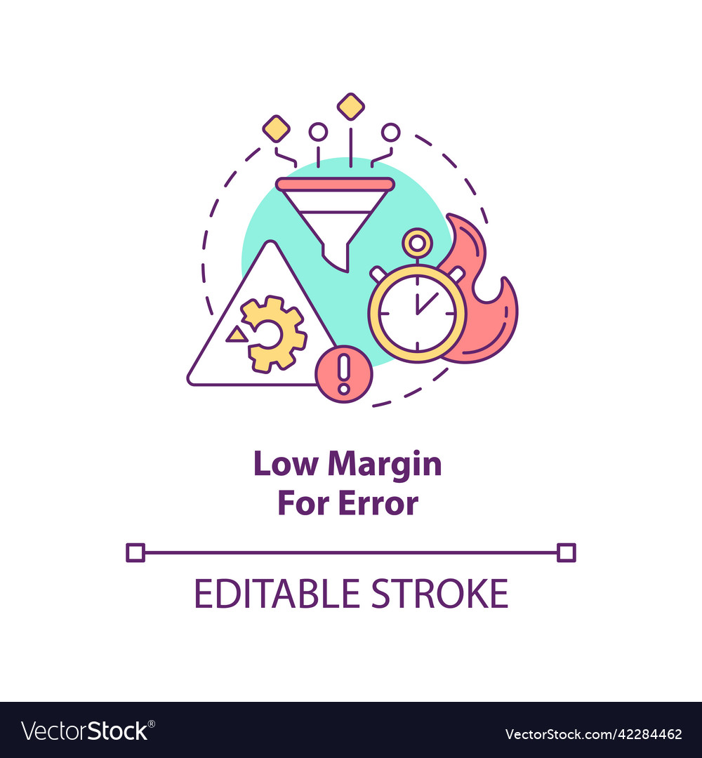 Low margin for error concept icon Royalty Free Vector Image