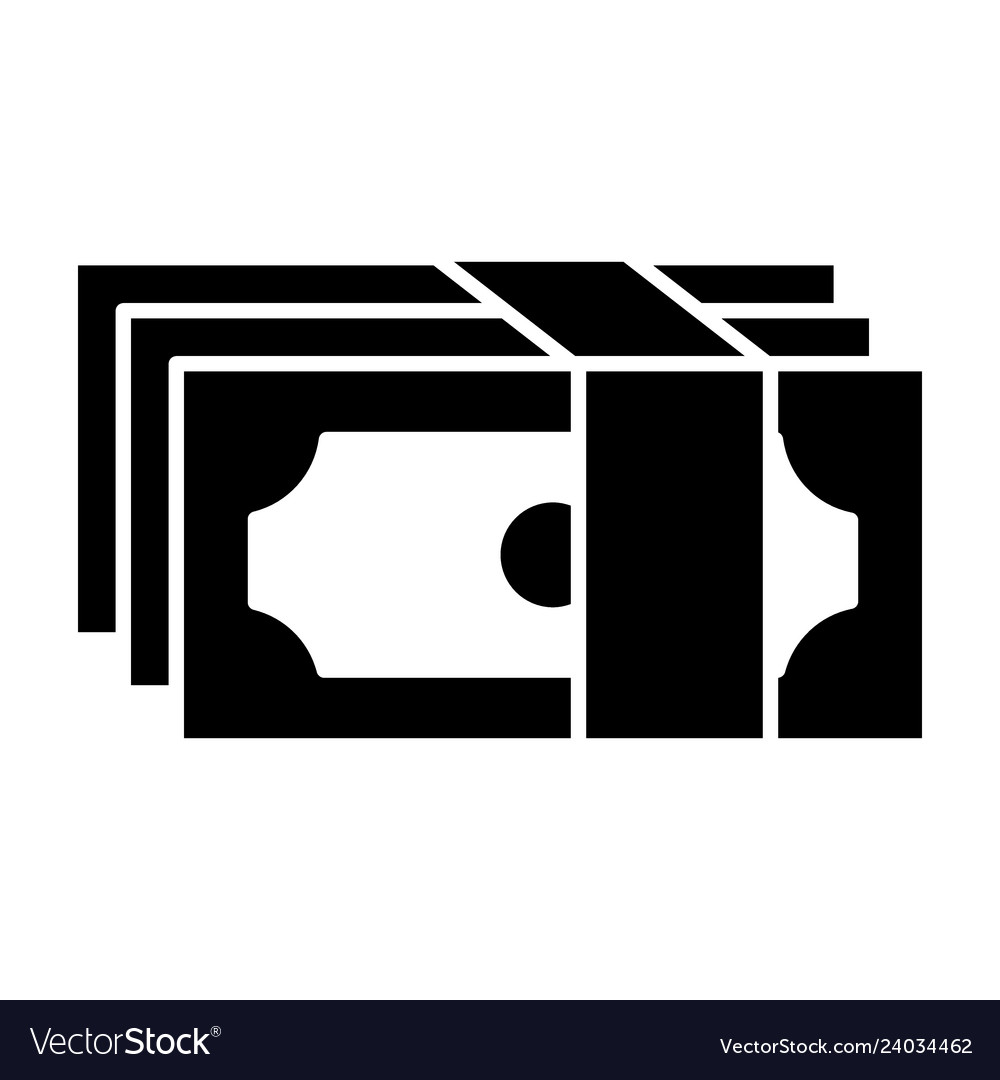 Money pack solid icon dollar stack Royalty Free Vector Image