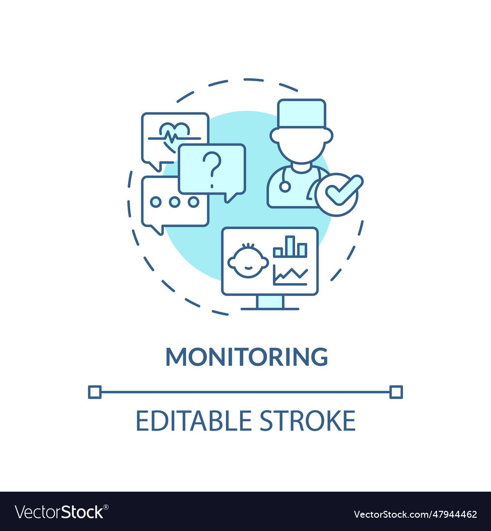 Monitoring turquoise concept icon Royalty Free Vector Image