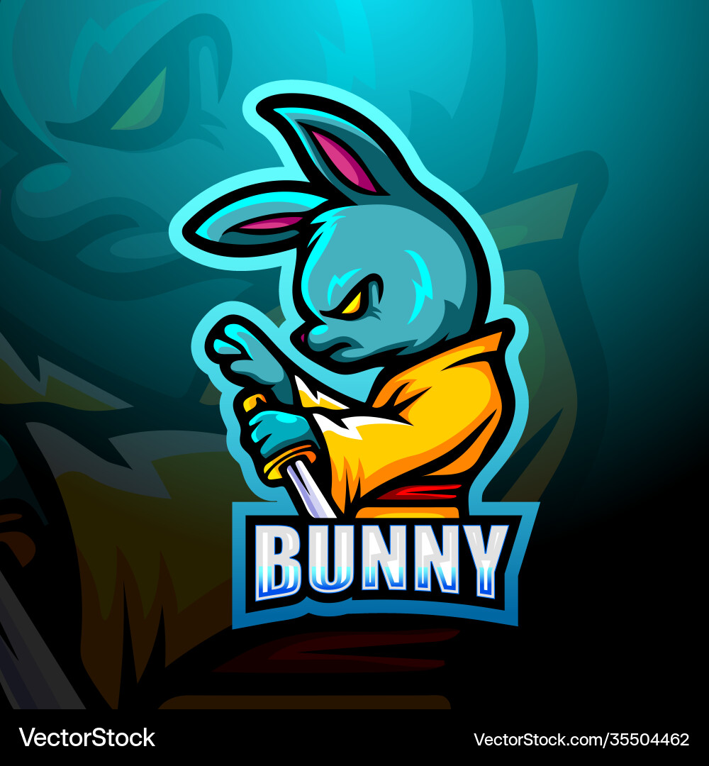 Ninja bunny mascot esport l Royalty Free Vector Image