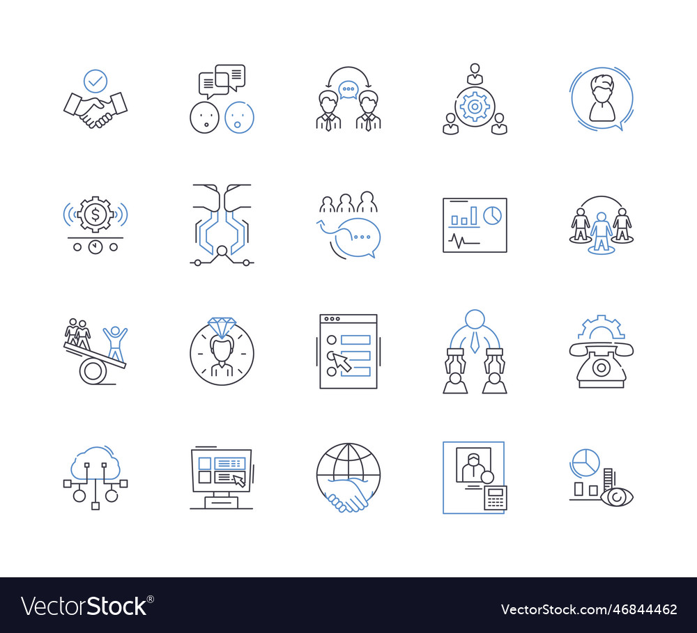 Process optimization line icons collection Vector Image