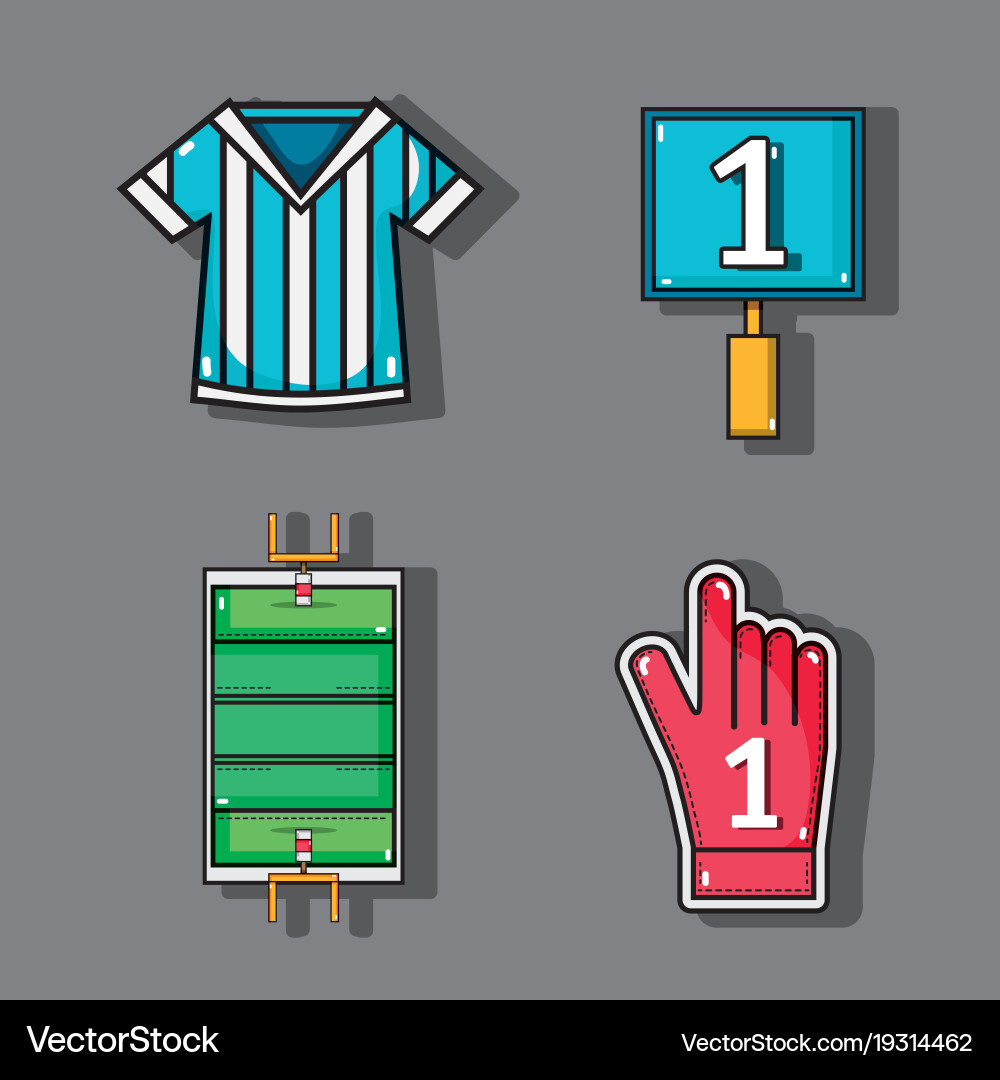 Set american football elements to competition Vector Image