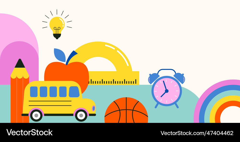 Vibrant color back to school background concept Vector Image