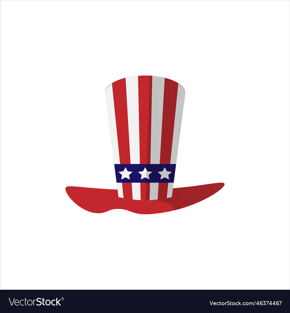 American flag patterned hat Royalty Free Vector Image