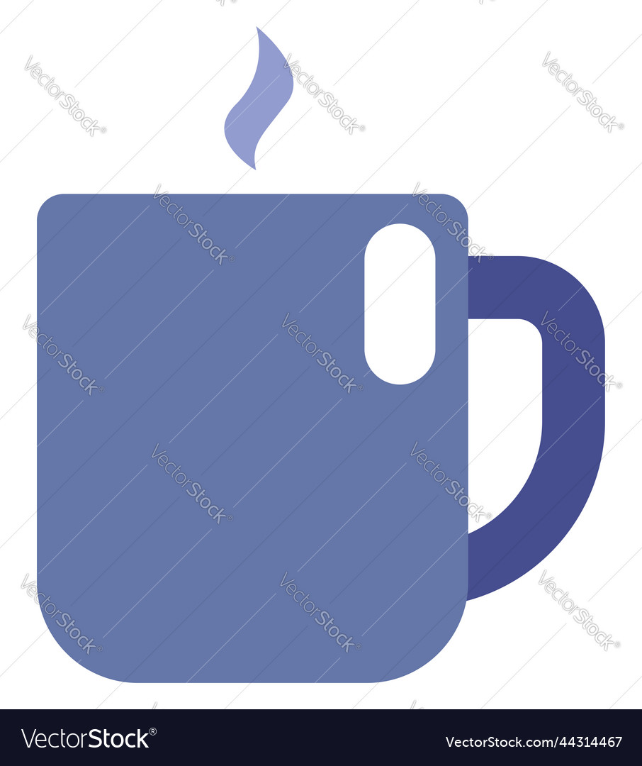 Blue mug on a white background Royalty Free Vector Image