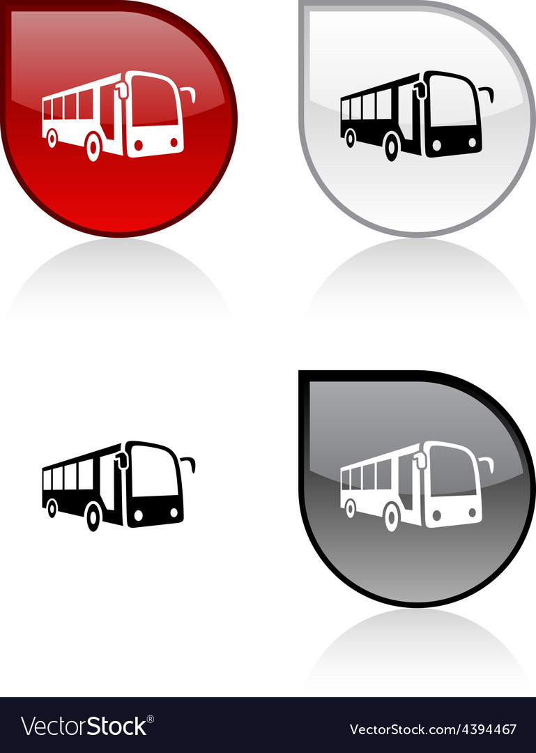 Bus button Royalty Free Vector Image - VectorStock
