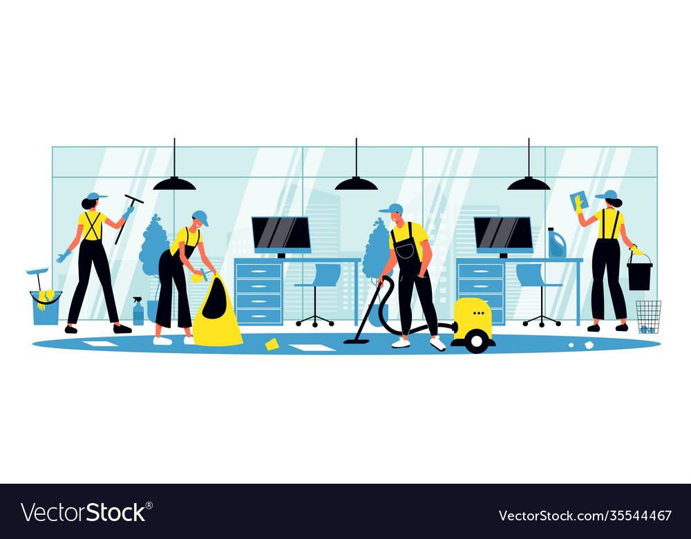 Cleaning horizontal Royalty Free Vector Image - VectorStock