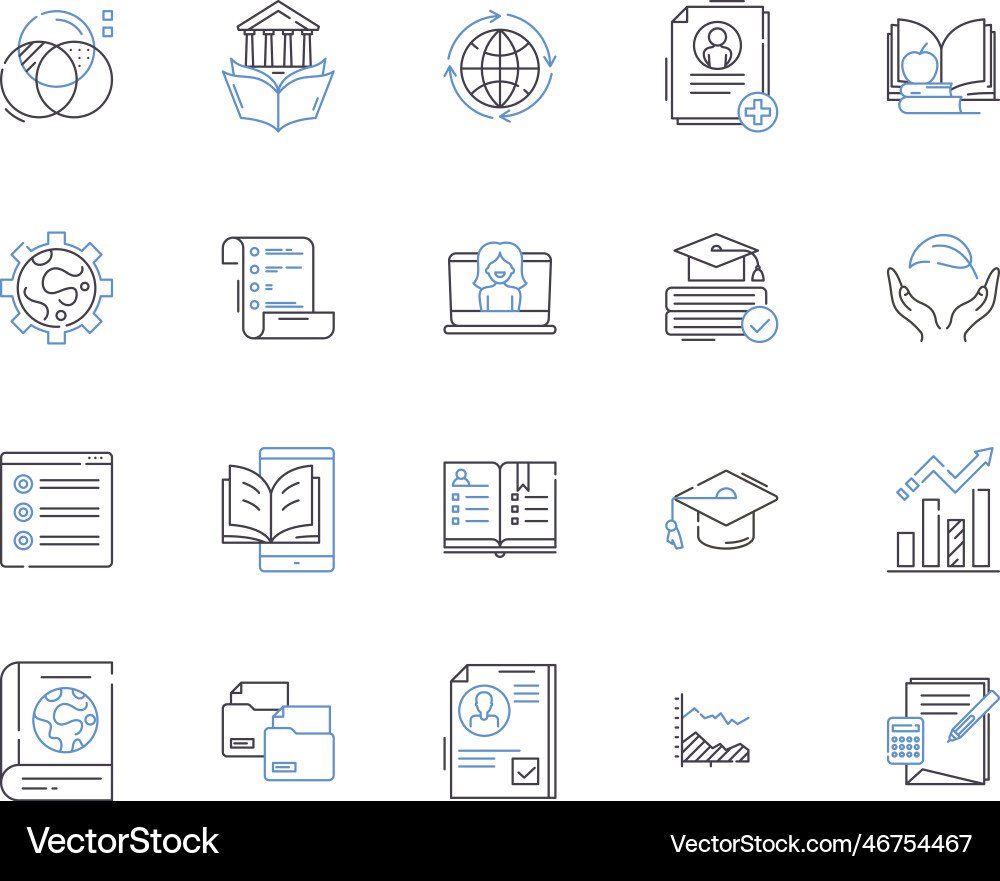 Cognitive science outline icons collection Vector Image