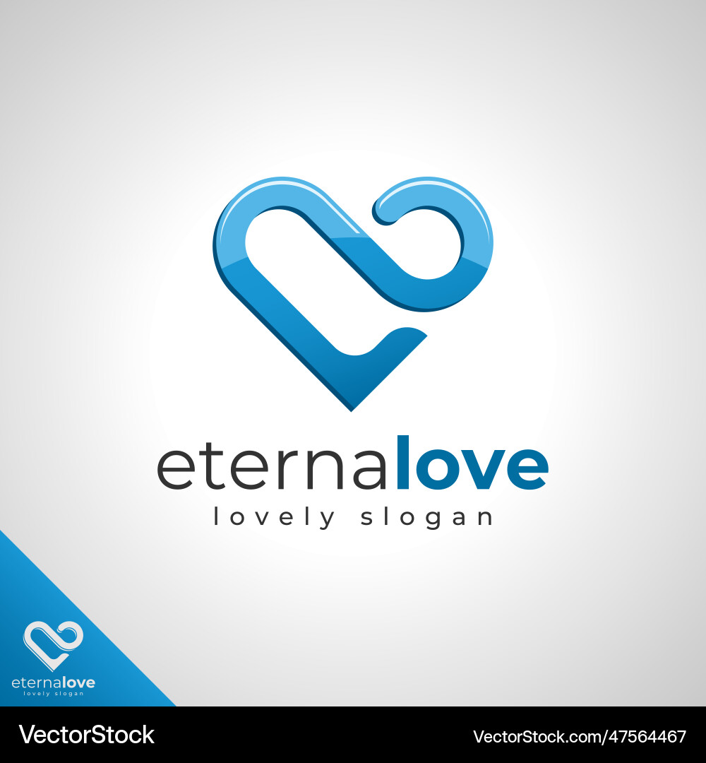 Eternal love - love logo with infinity concept Vector Image