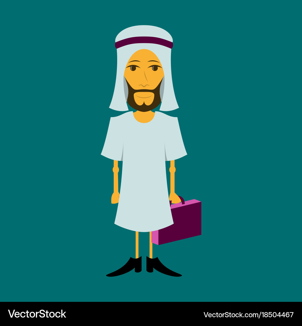 Flat icon on theme arabic business muslim Vector Image