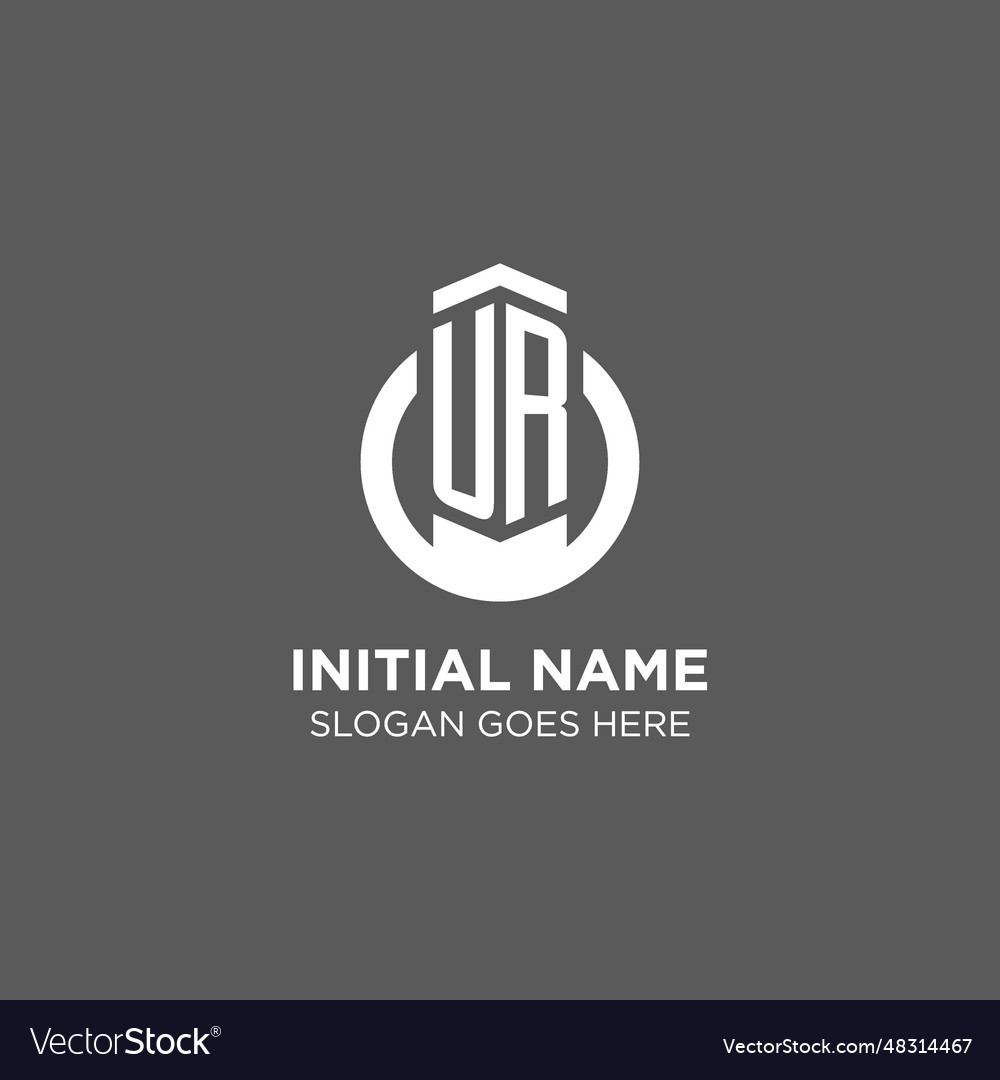Initial ur circle round line logo abstract Vector Image