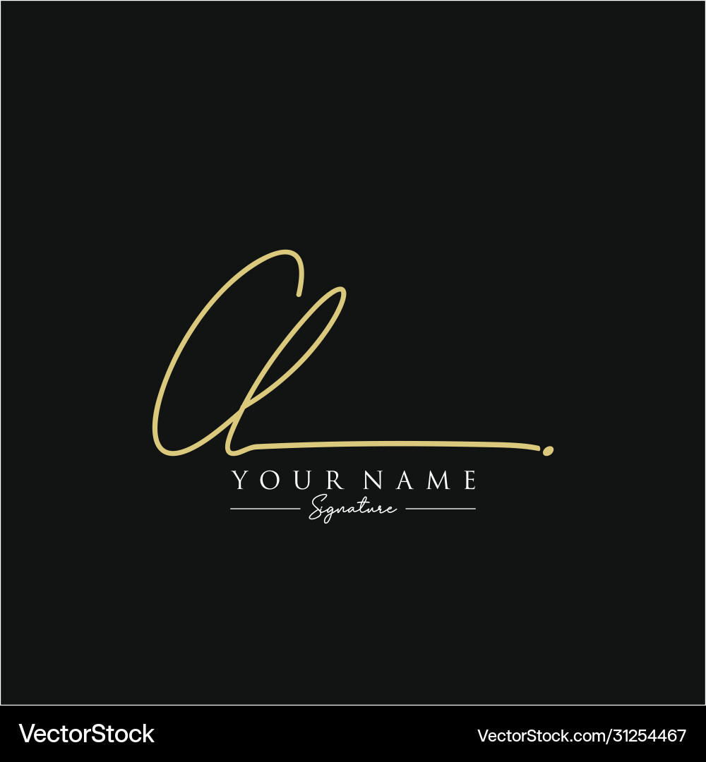 Letter cl signature logo template Royalty Free Vector Image