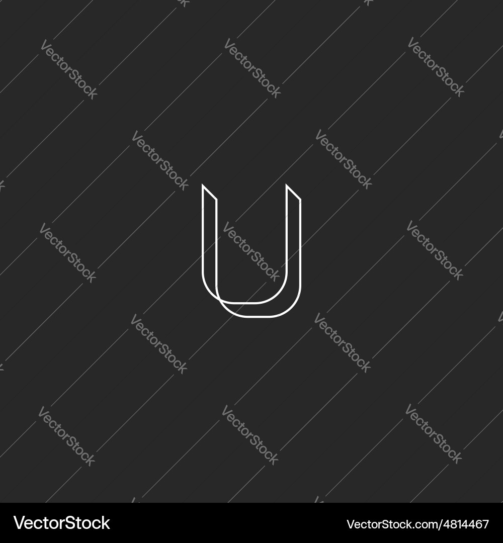 Minimal u letter monogram logo design element Vector Image
