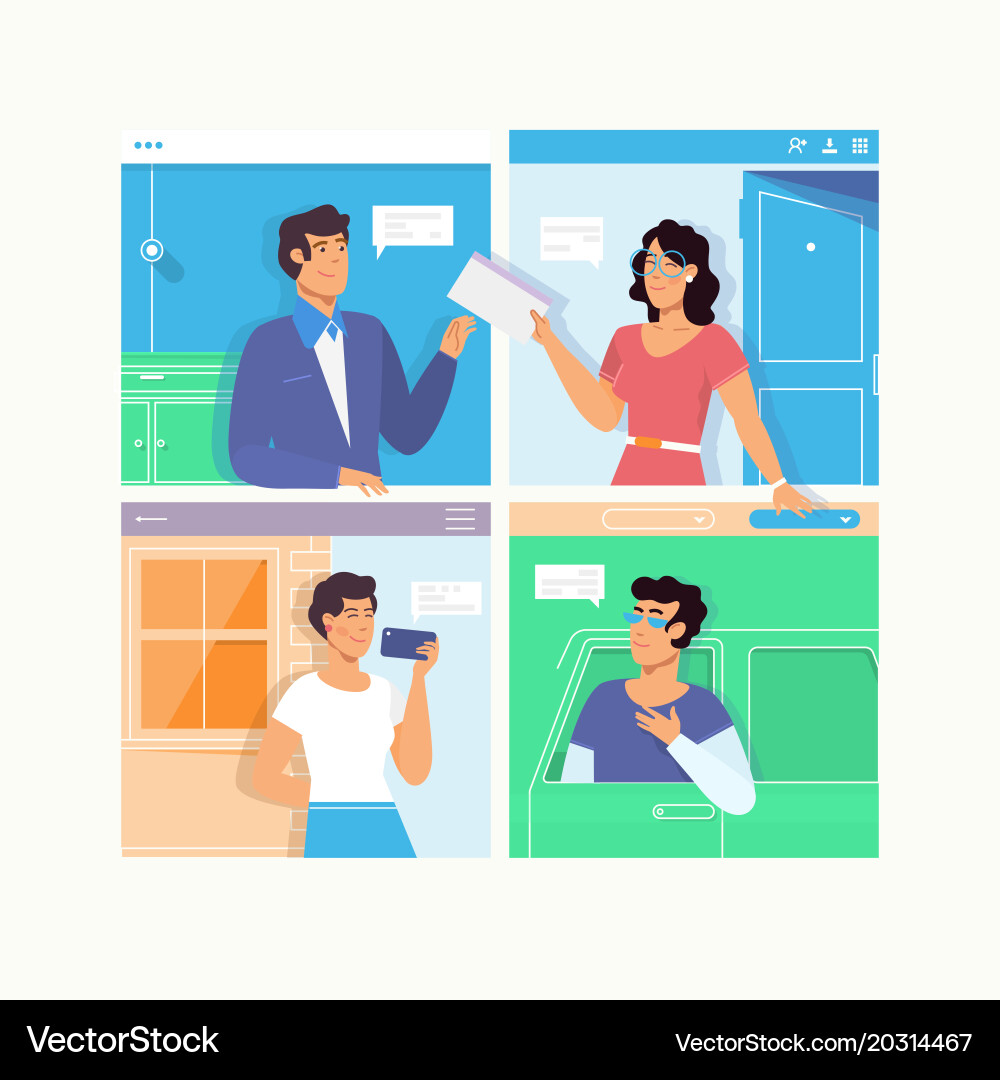 People talking dialog bubble speechchat messages Vector Image