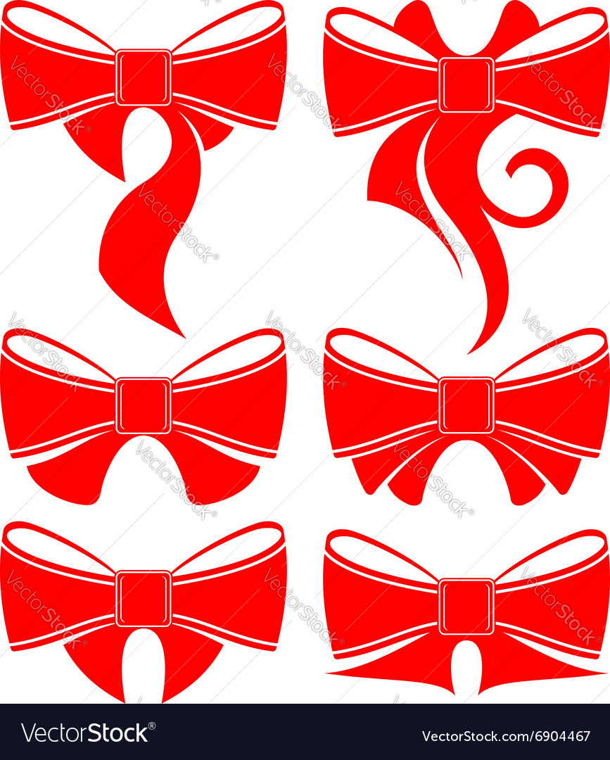 Plain red bow Royalty Free Vector Image - VectorStock