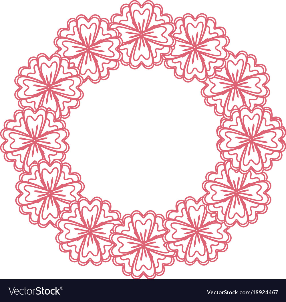 Round frame flower Royalty Free Vector Image - VectorStock