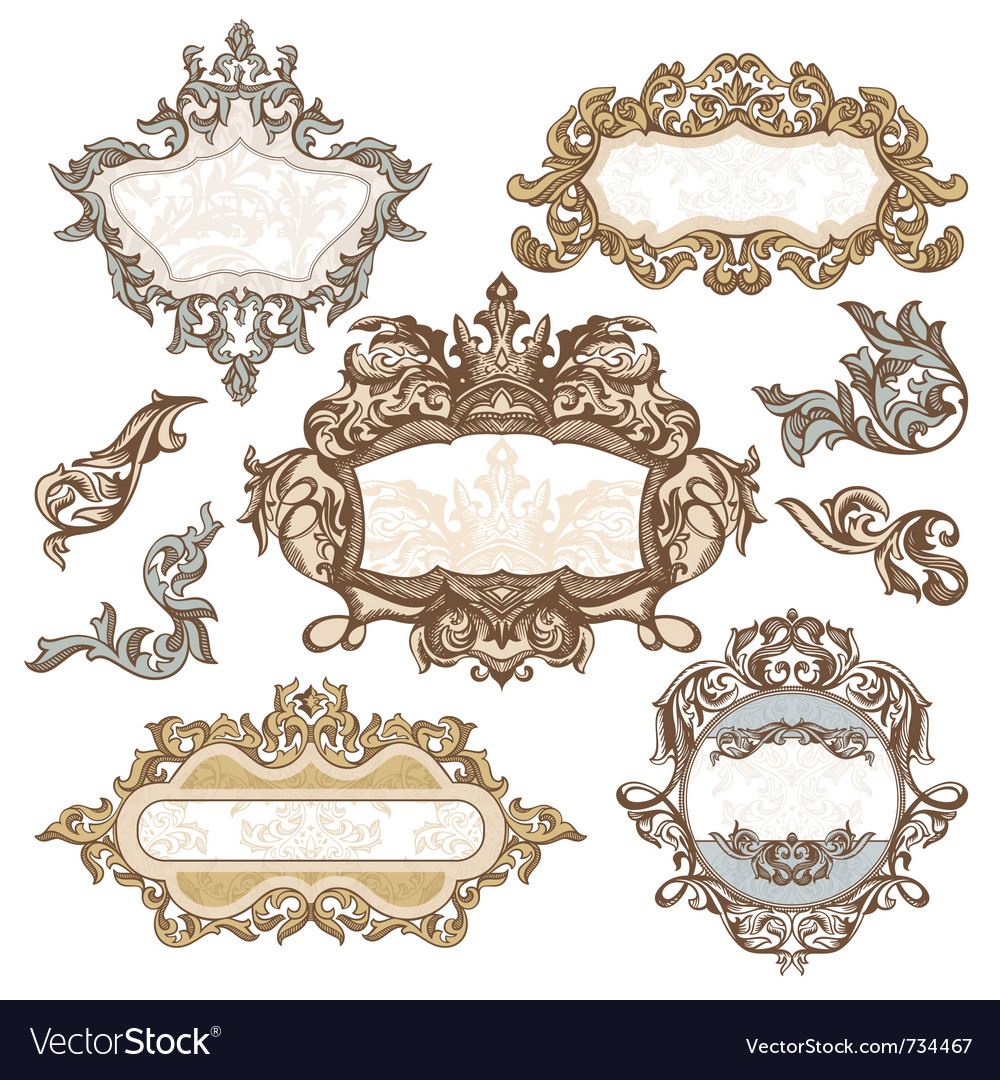 Set royal vintage frames Royalty Free Vector Image