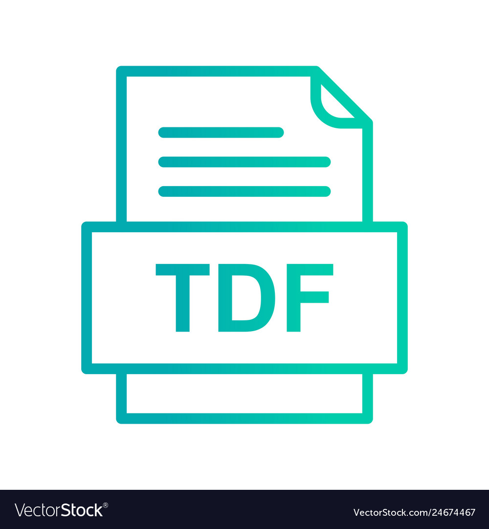 Tdf file document icon Royalty Free Vector Image
