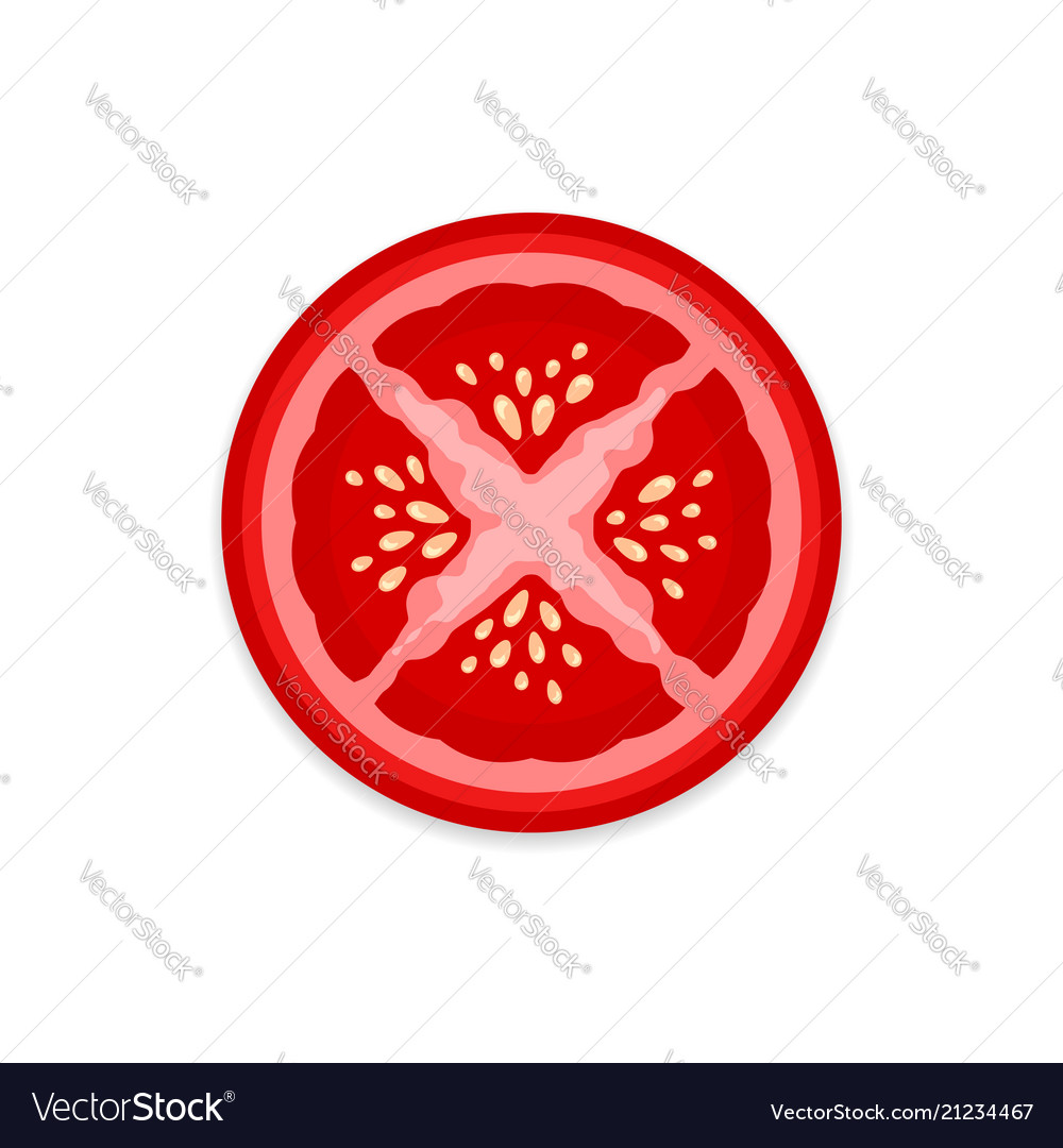 Tomato slice Royalty Free Vector Image - VectorStock