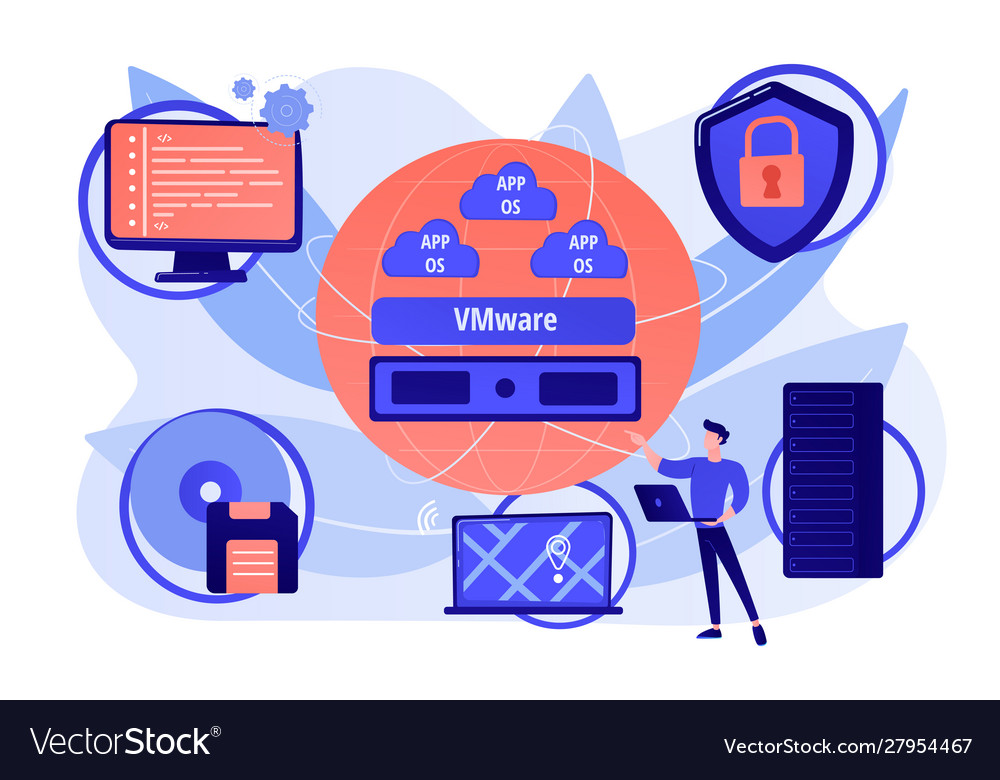 Virtualization technology concept Royalty Free Vector Image