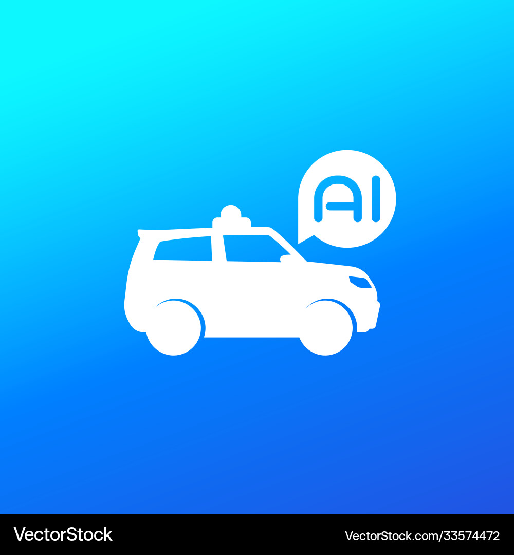 Autonomous car suv with ai icon Royalty Free Vector Image
