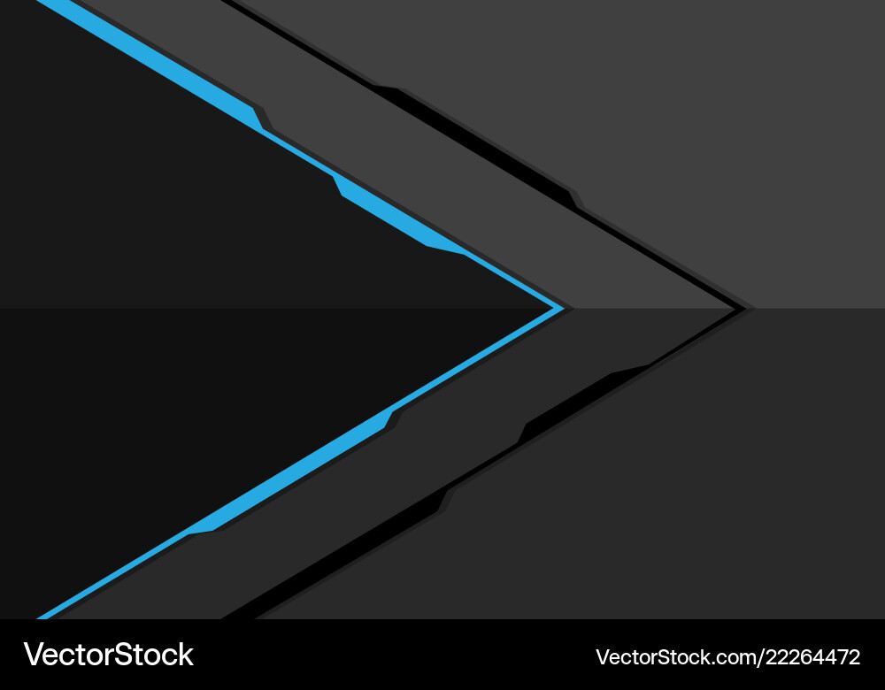 Blue line arrow on grey metal design modern Vector Image