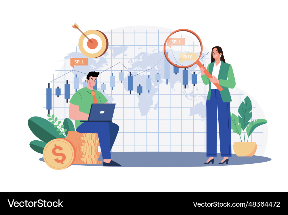 Bull market concept on white background Royalty Free Vector