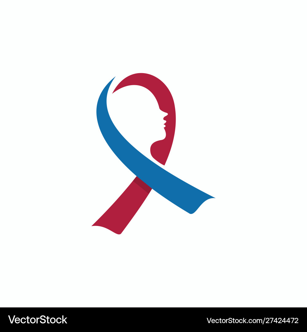 Cancer awareness design logo Royalty Free Vector Image