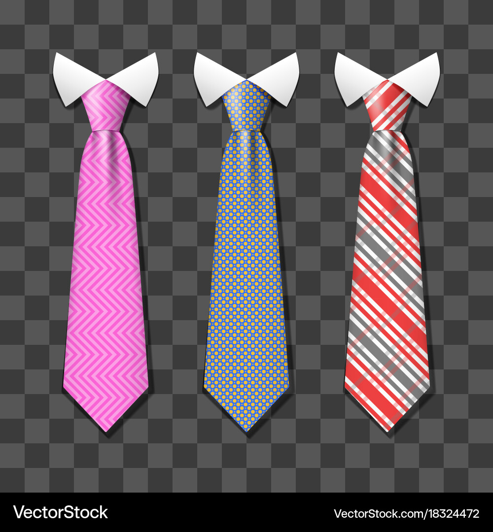 Colorful realistic neck ties set isolated on Vector Image