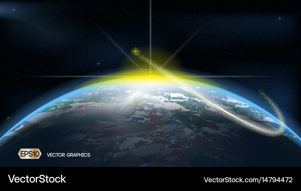 Earth space ads template cosmic stars lights Vector Image