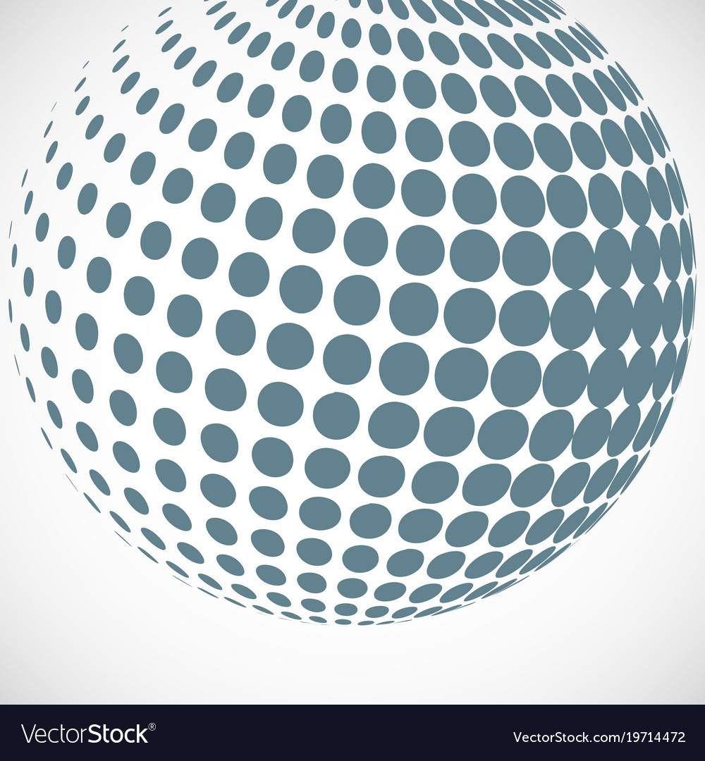Halftone sphere design element Royalty Free Vector Image