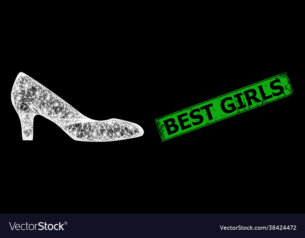 Textured best girls badge and hatched lady shoe Vector Image Textured best girls badge and hatched lady shoe Vector Image