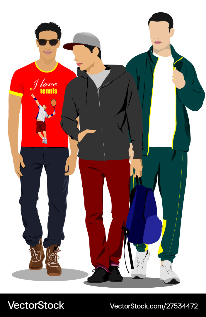 Young handsome sportsmen Royalty Free Vector Image