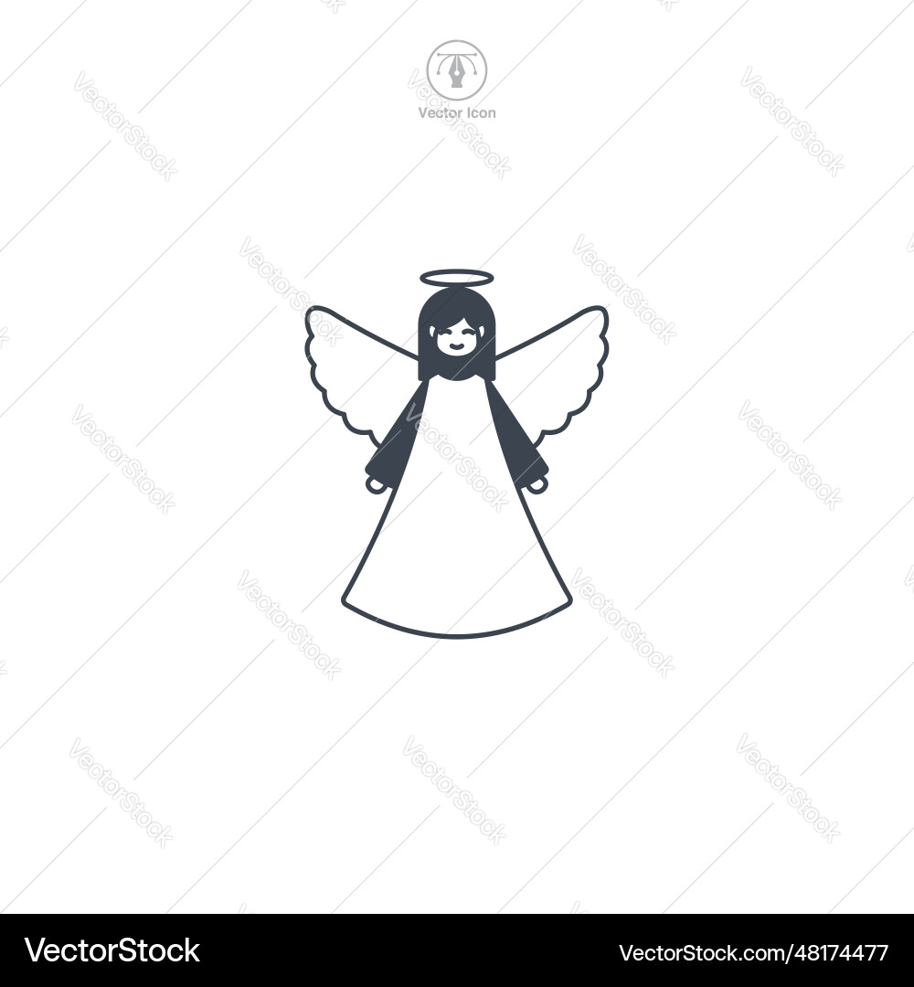 Angel icon symbol isolated on white background Vector Image